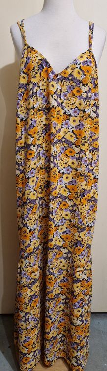 Blumenkleid, H&M, Gr. XL, Maxi-Sommerkleid, gelb-lila (Neu (gemäss Beschreibung)) in ...