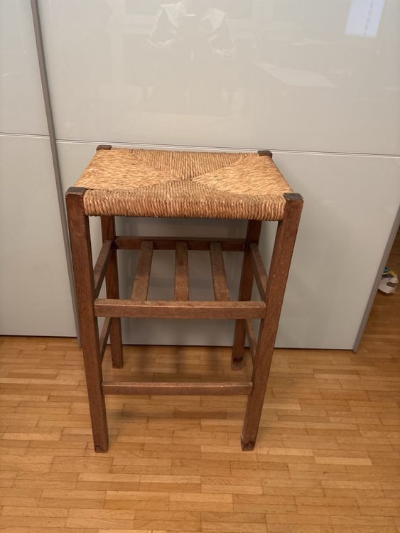 TESSINER HOCKER Vintage Stuhl mit Strohsitz - 50er Jahren (Gebraucht ...