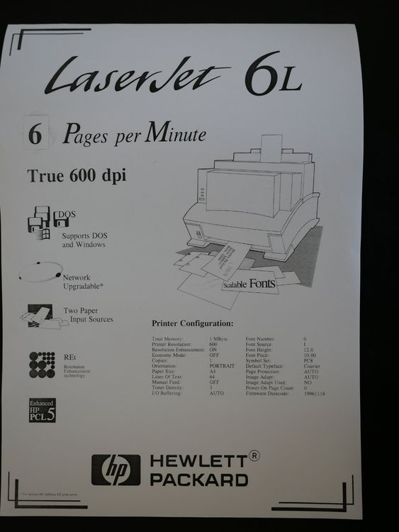 HP LaserJet 6L mit LAN (Defekt) in für CHF 1 – nur Abholung auf Ricardo ...