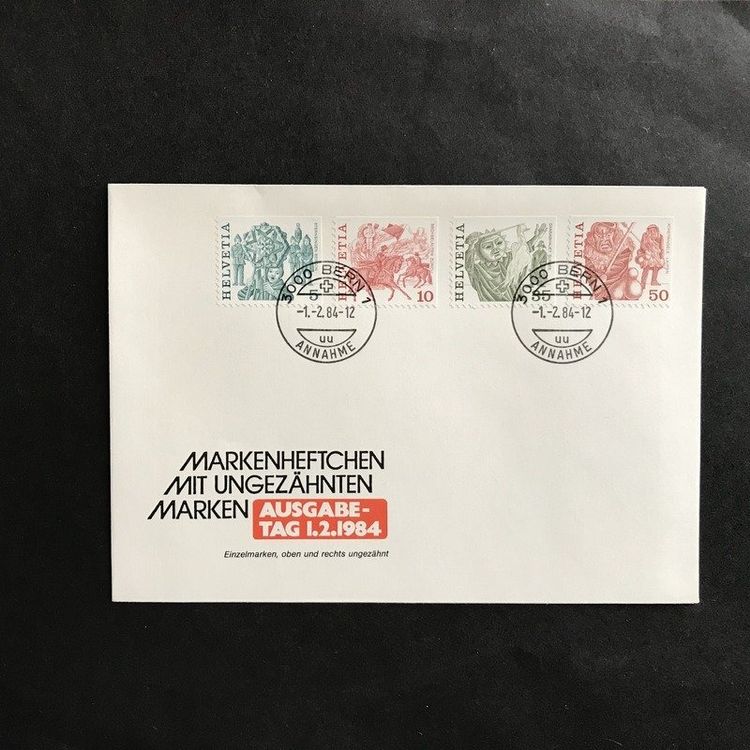 Zst 594,596,597/599 H3, ex Markenheft, ET Bern 1.2.1984 (Gebraucht) in Uitikon Waldegg für CHF 1 ...