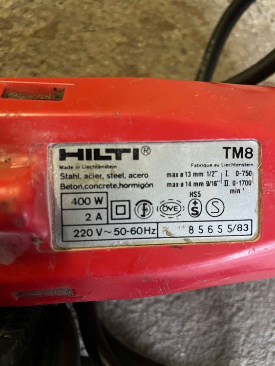 HILTI TM8 Bohrmaschine (Gebraucht) in Trimbach für CHF 37 – mit ...