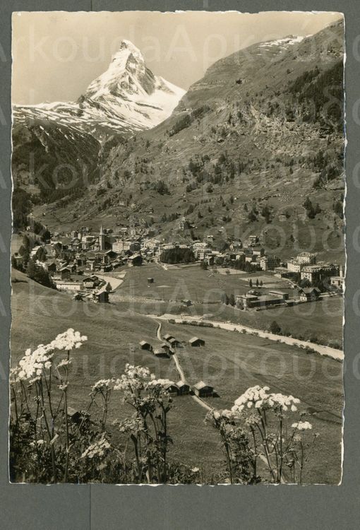 AK sw Zermatt VS und Matterhorn,Cervin ≈ 1957 (Gebraucht) in Basel für CHF 2.5 – mit Lieferung ...