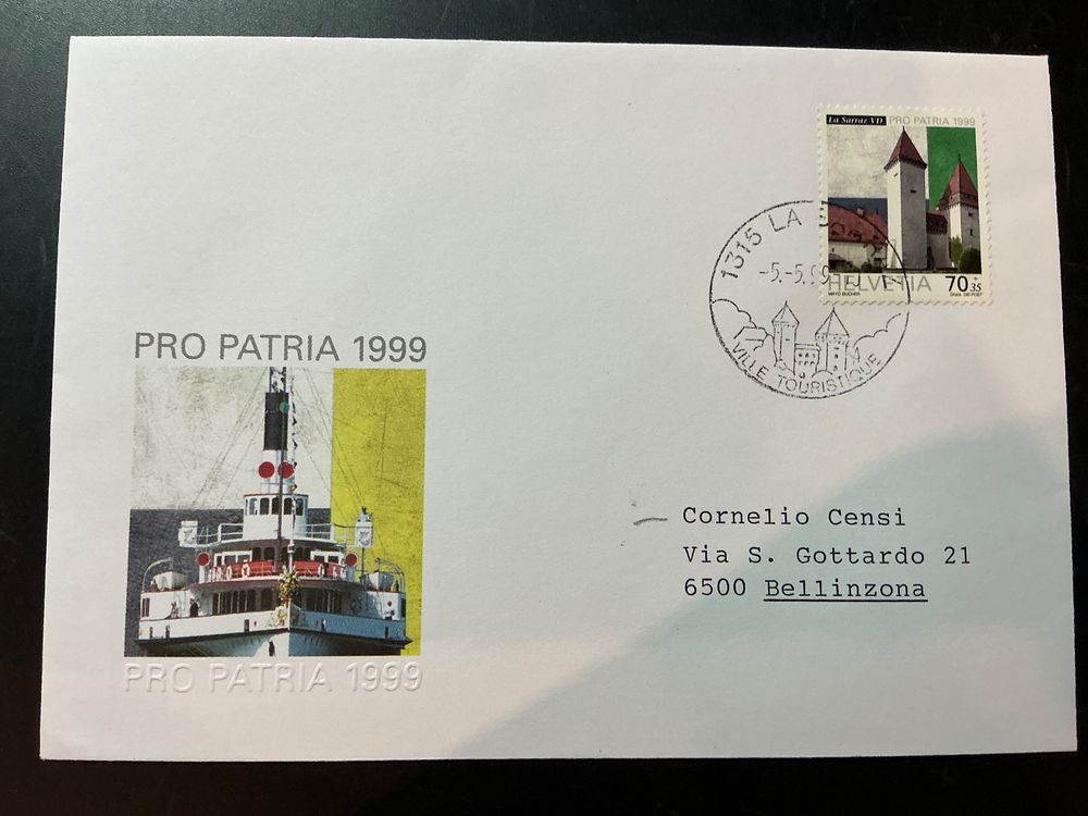 Pro Patria 1999 Briefmarke La Sarraz, Bellinzona - Top! (Gebraucht) in ...