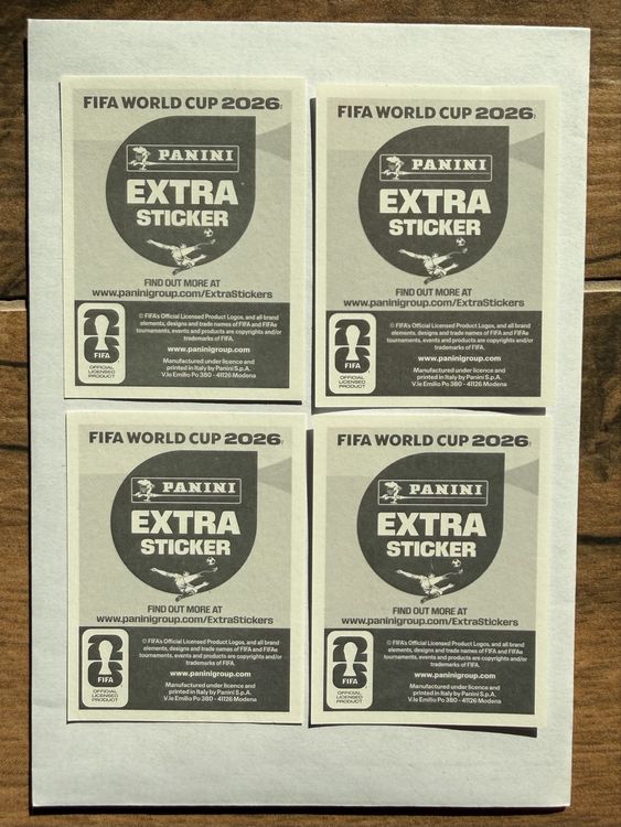 Panini FIFA World Cup 2026 Extra Stickers 4x Set (Neu und ...
