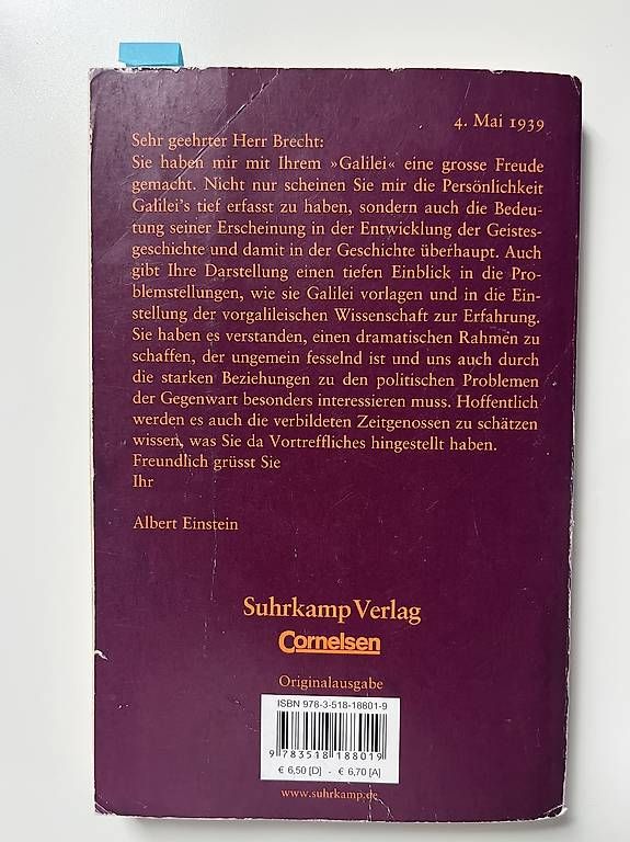 Leben des Galilei - Bertolt Brecht (Gebraucht) in Wettingen für CHF 3 ...