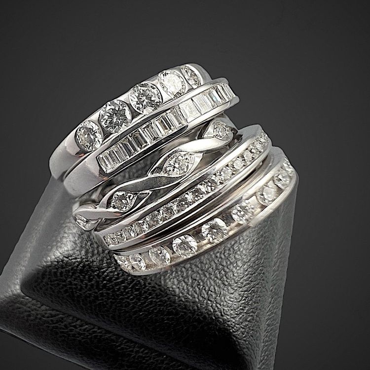 5 Diverse Diamanten Ringe Alliance Stil 18k Grösse 53 *S492 (Gebraucht ...