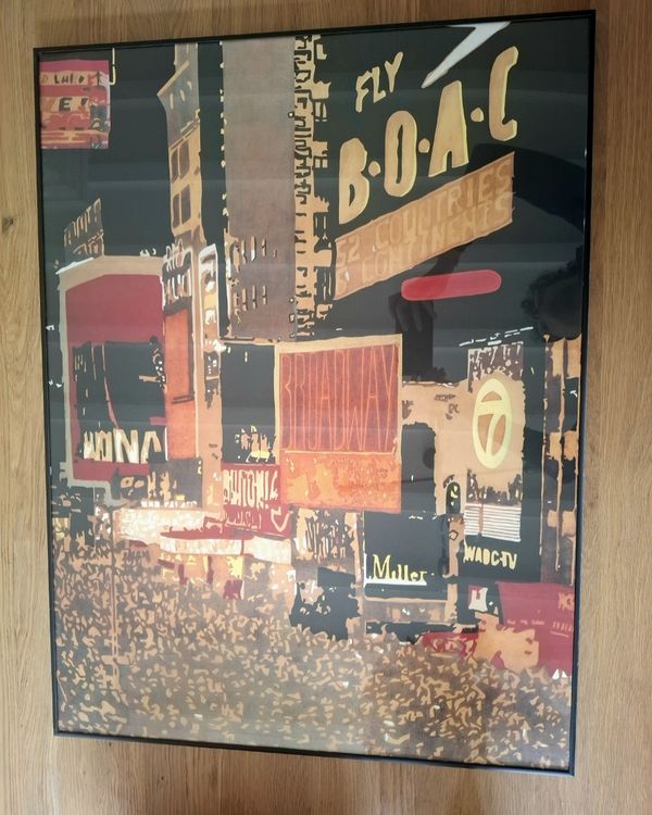 Tableau New York Times Square, encadré, parfait état. (Neuf (Voir ...