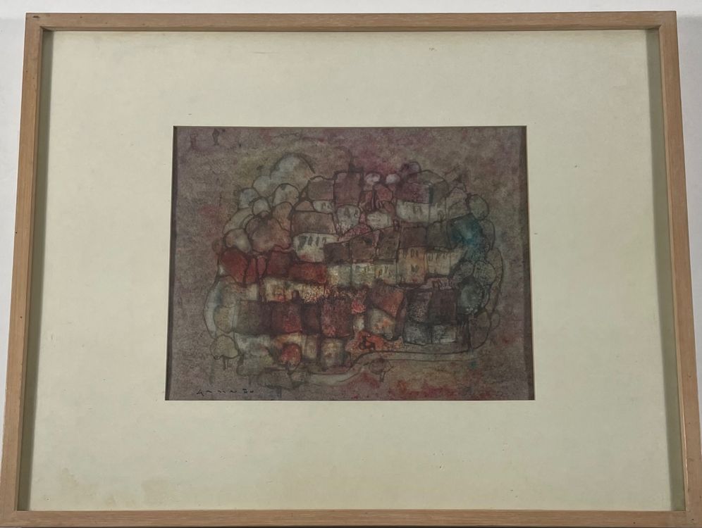 Interessante Mischtechnik unleserlich Signiert | Kaufen auf Ricardo