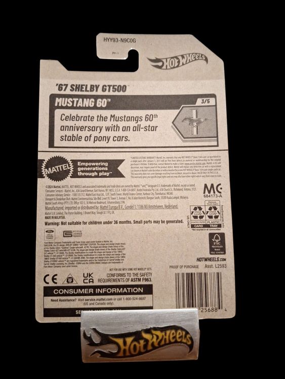 Hot Wheels Mustang 60 2025 67 Shelby GT500 3/5 L (Neu und ...
