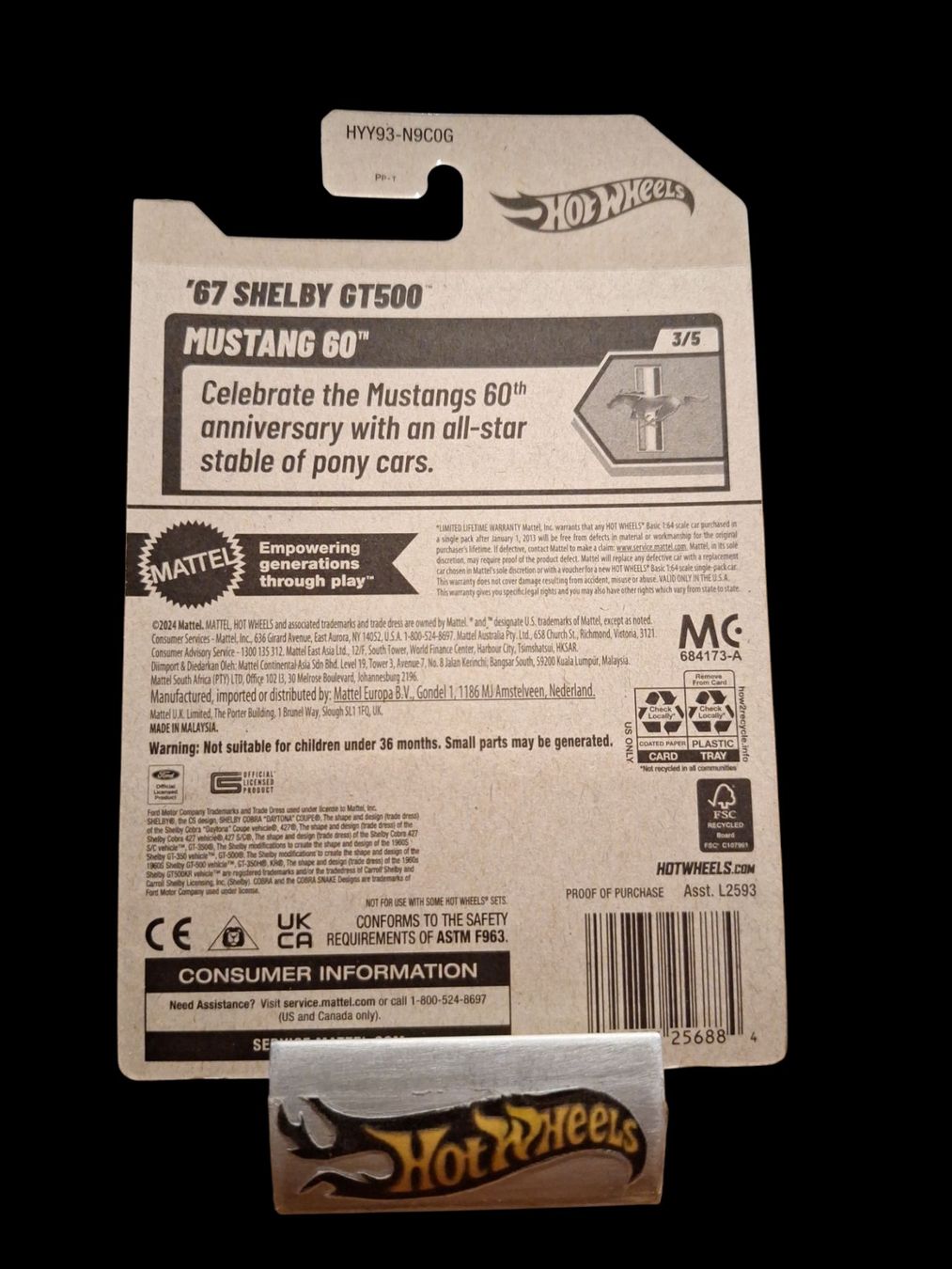 Hot Wheels Mustang 60 2025 67 Shelby GT500 3/5 L (Neu und originalverpackt) in Adlikon für CHF 4 ...