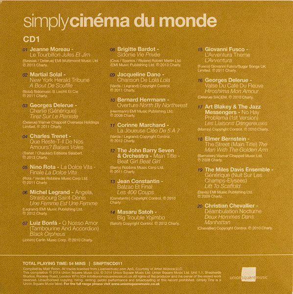 SIMPLY CINEMA DU MONDE Essential Film Music Art Blakey.. 3CD (Gebraucht) in Kandergrund für CHF ...