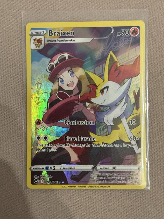 Pokémon Braixen TG01/TG30 Silver Tempest Trainer Gallery | Kaufen auf Ricardo