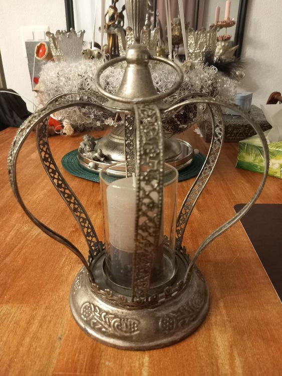 ÄS BIJOU VO DEKO HÄNGE KRONE MIT GLAS UND KERZE (Neu (gemäss ...