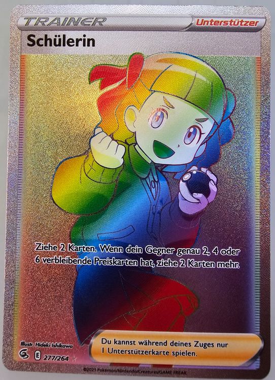 Pokemon Karte Full Art Trainer Schülerin Rainbow (Gebraucht) in ...