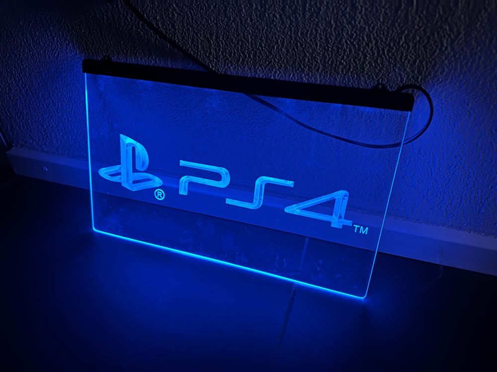 PlayStation4 (PS4) Plexiglas-LED Schild | Kaufen auf Ricardo
