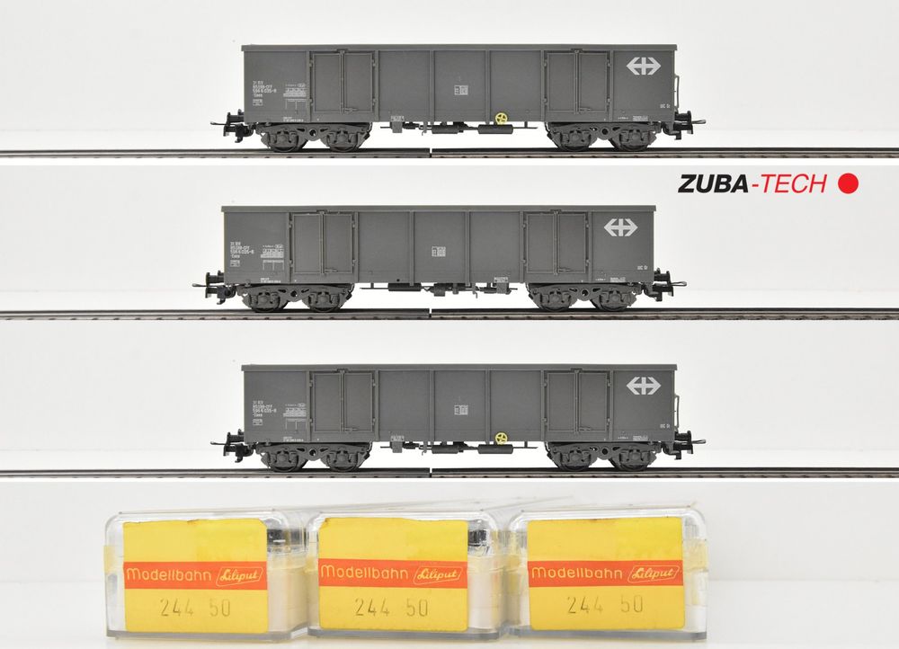 3x Liliput 244 50 Hochbordwagen der SBB, H0 GS mit OVP (Gebraucht) in St. Gallen für CHF 23 ...