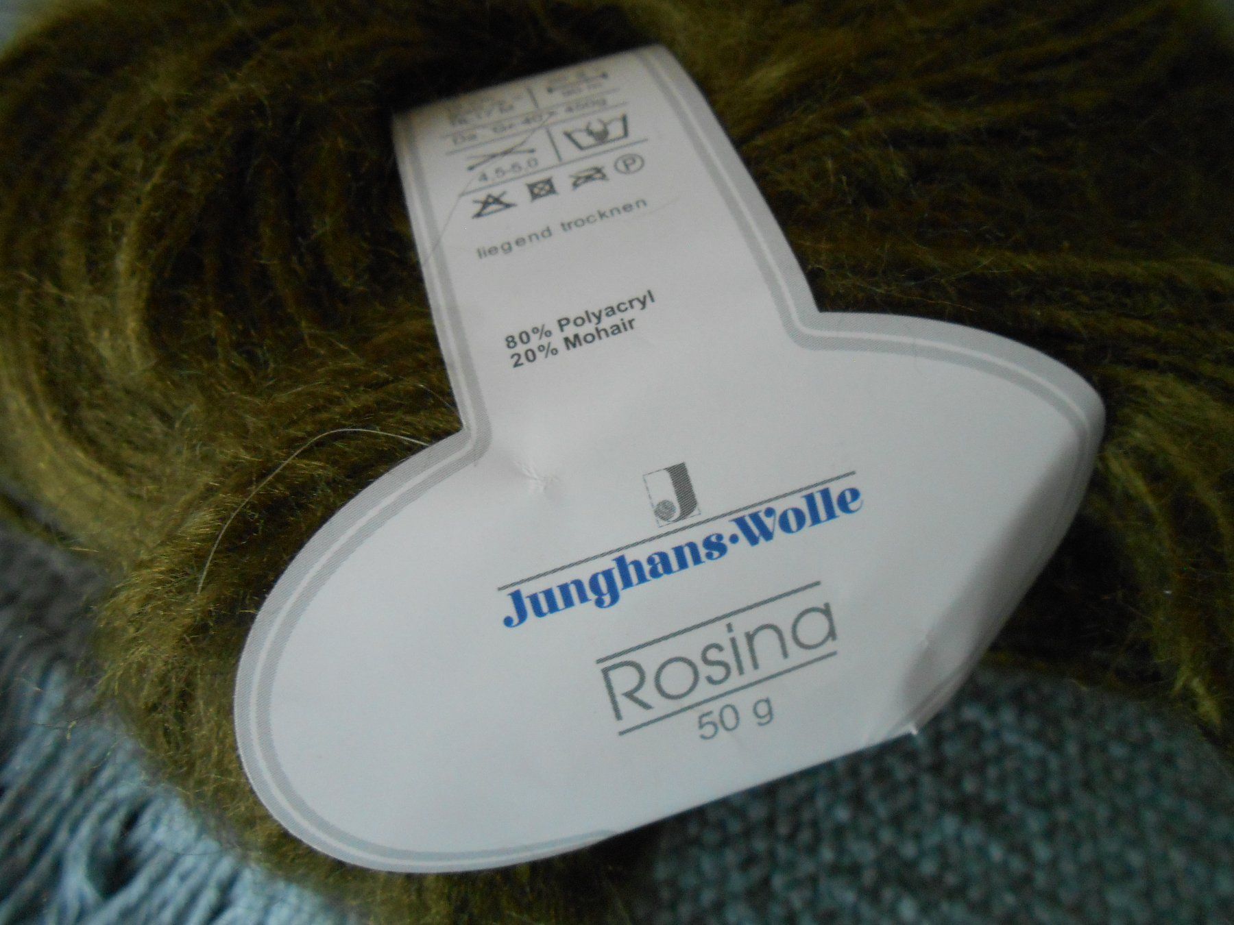 Junghans Wolle 20% Mohair tannengrün 8 x 50g 1 x 40 g (Gebraucht) in ...
