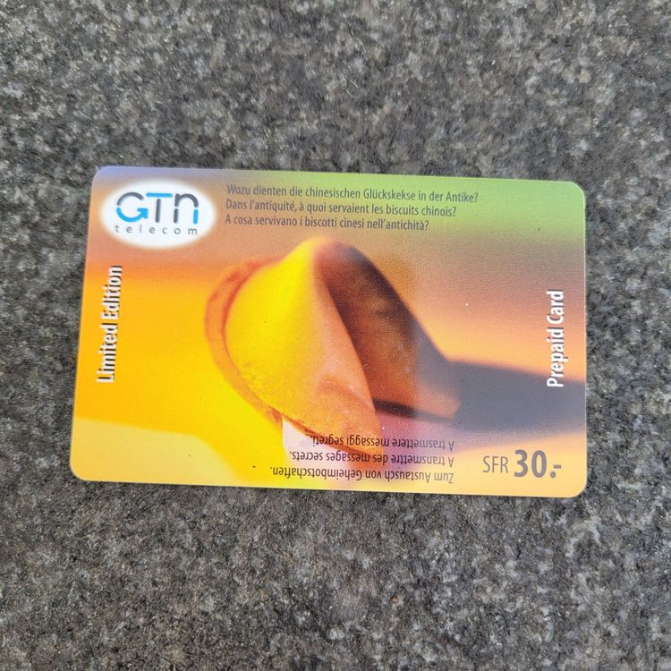 Carte Téléphonique GTN Telecom (Gebraucht) in Biel/Bienne für CHF 6 – mit Lieferung auf Ricardo ...