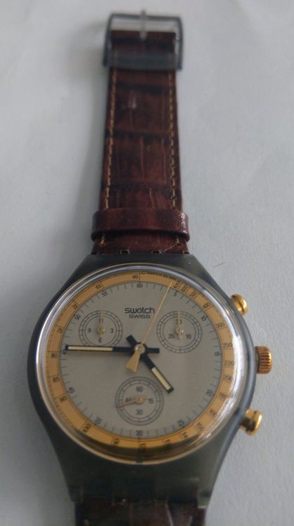Swatch Chrono "GOLDFINGER" SCM 100 1991 (Neu und originalverpackt) in Thalwil für CHF 55.55 ...