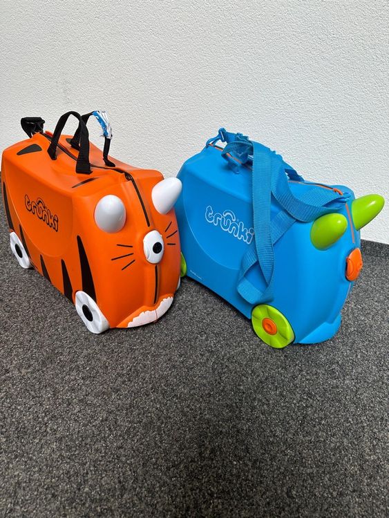 2 Trunki Kinderkoffer Reisekoffer Tiger Dino blau orange (Gebraucht) in ...