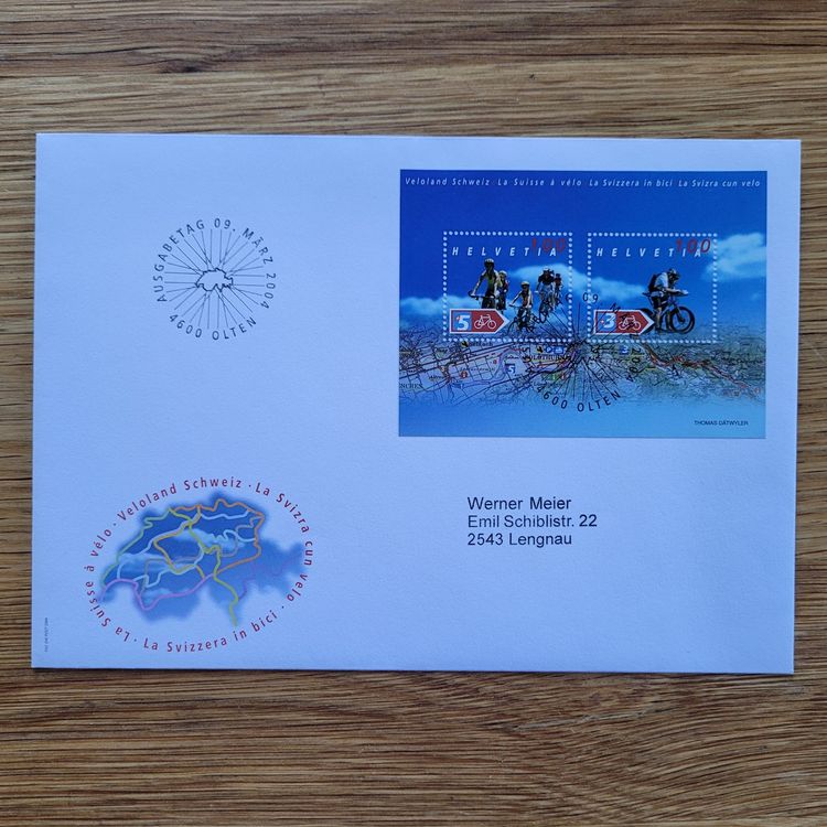 FDC La Suisse à Vélo Veloland Schweiz Olten 2004 | Kaufen auf Ricardo