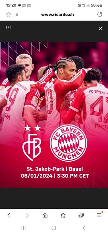 FC Basel - FC Bayern Ticket 06.01.2024 (Gebraucht) in Hergiswil NW für ...