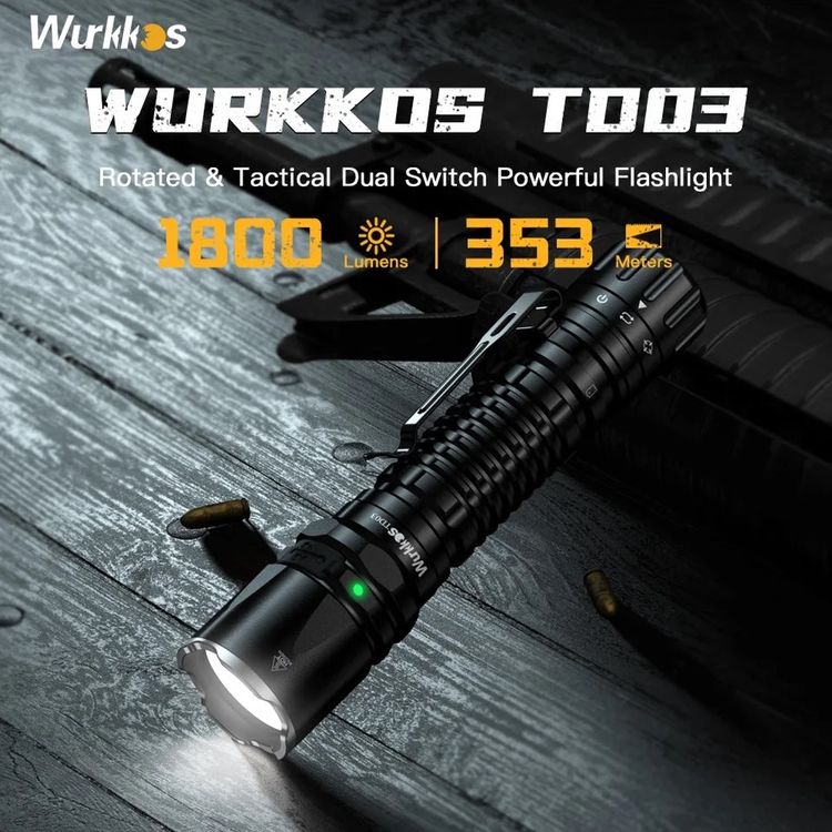Wurkkos TD03 Tactical Lampe mit 1800 Lumen. Inkl Akku (Neu und originalverpackt) in Arbon für ...