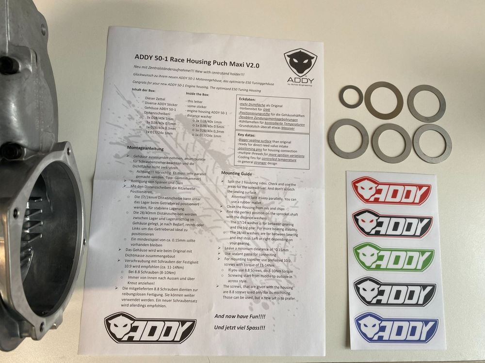 Addy Racing Motorengehäuse E50 4 Lager (Version 2.0) | Puch (Neu und ...