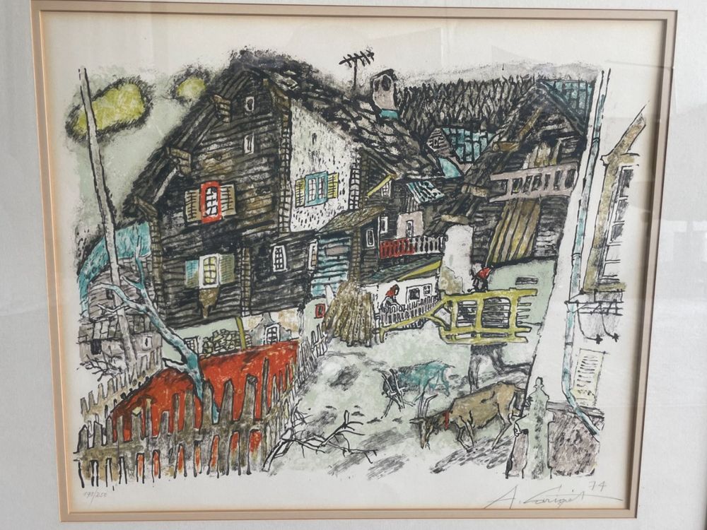 Alois Carigiet Lithographie Bauernhaus in Vals handsigniert (Gebraucht) in Udligenswil für CHF ...