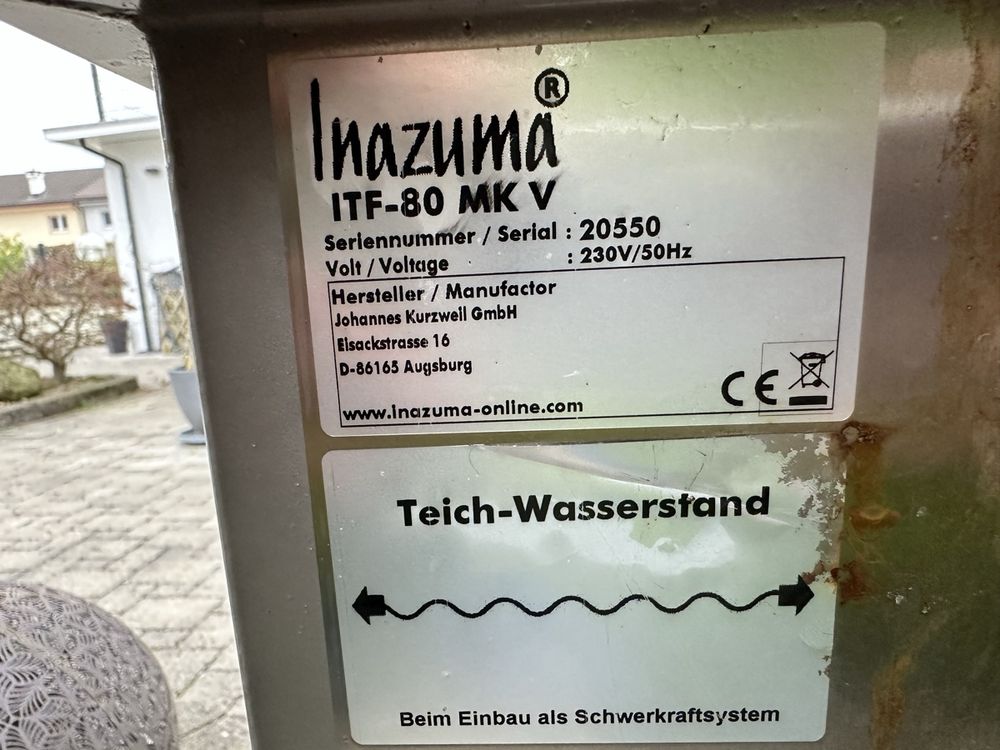 Trommelfilter Inazuma ITF-80 MK V inkl. Tauch UVC (Gebraucht) in ...