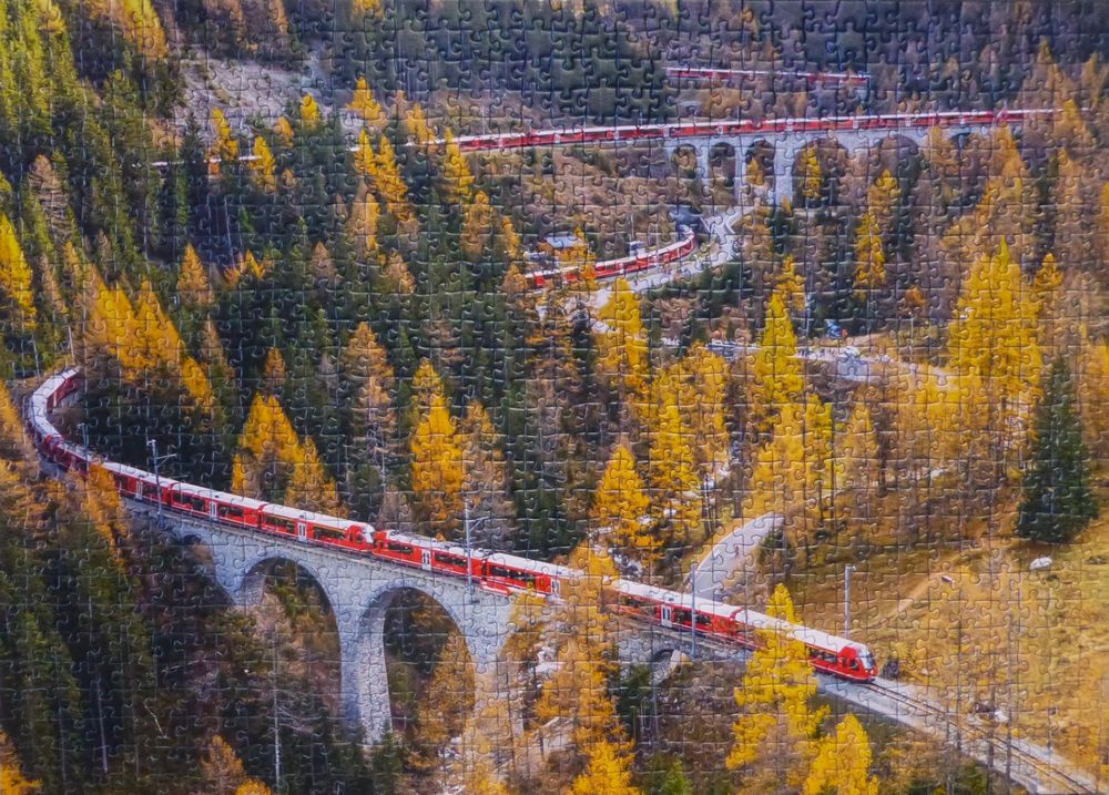 Ravensburger Puzzle RhB Weltrekord Fahrt 1008 Teile (Neu (gemäss Beschreibung)) in Schluein für ...