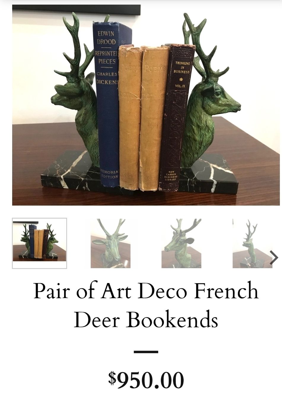 Paire de serre-livres Art Déco Cerf Français (Gebraucht) in Tannay für ...