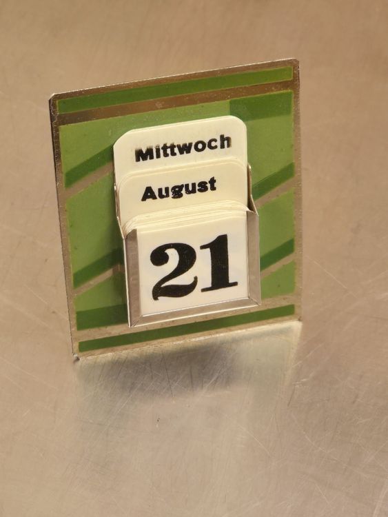 Ewiger Kalender, Retro 70er Jahre grün silber | Kaufen auf Ricardo