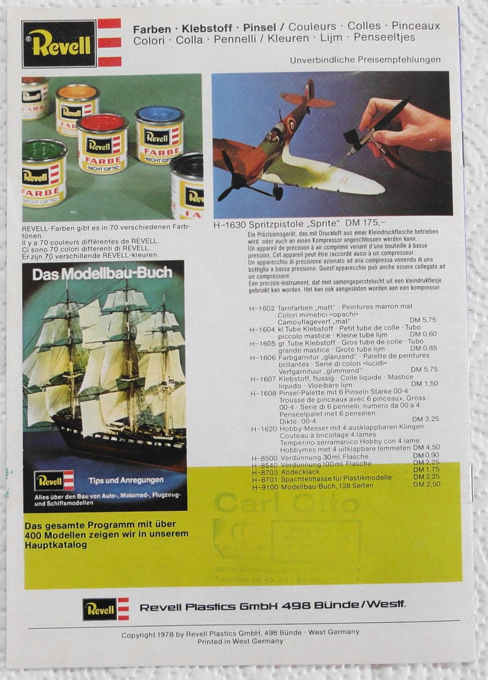 Revell Hobby '78 Katalog (Gebraucht) in Frümsen für CHF 16 – mit ...