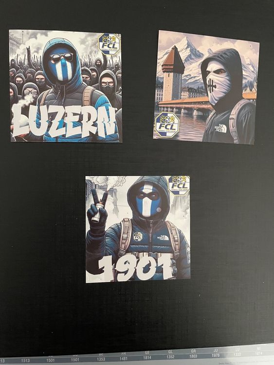 50 Stickers (Aufkleber) FCL ( FC Luzern) à choix (Neu und ...