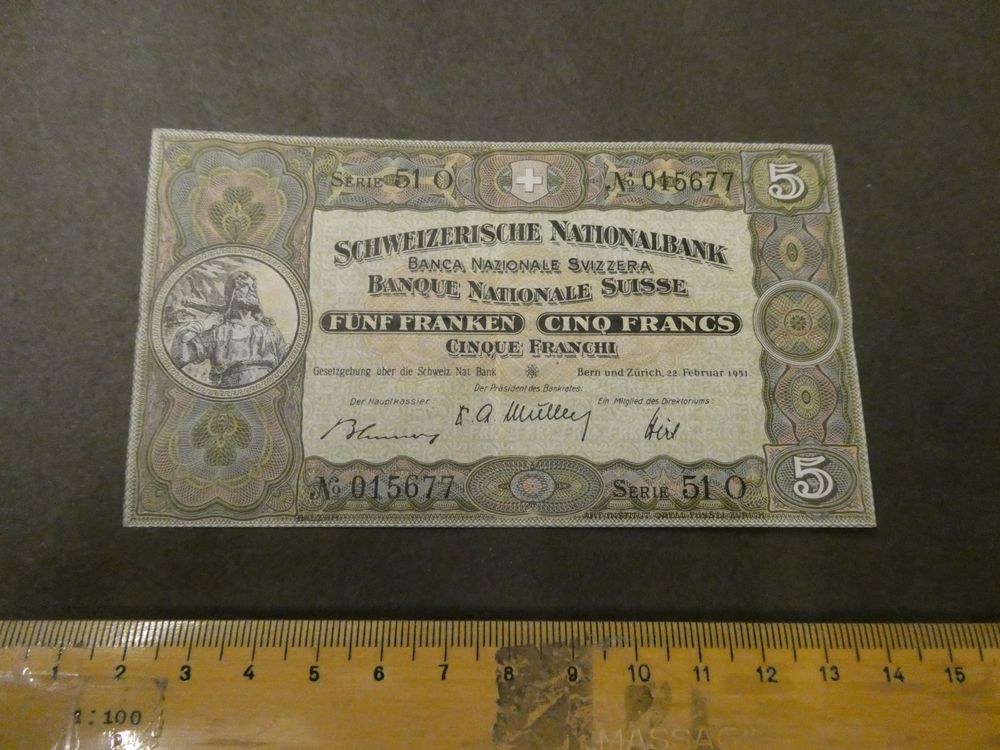 Schweiz 1951, 5 Franken (Gebraucht) in Hinterforst für CHF 6 – mit Lieferung auf Ricardo kaufen