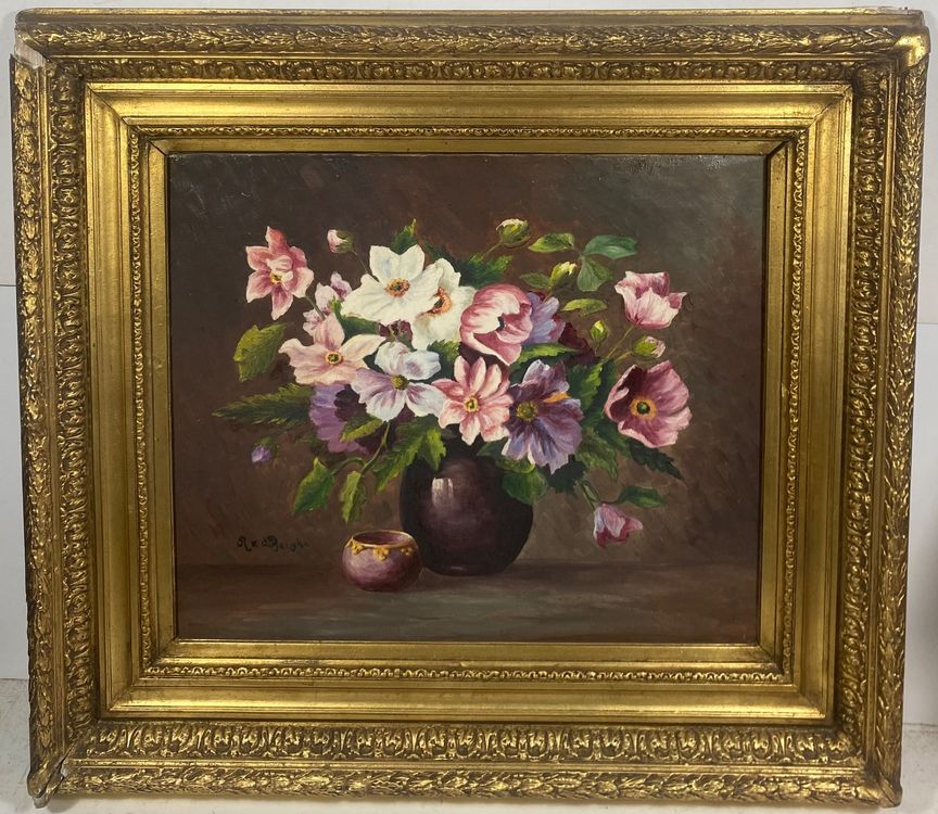 Große Stilleben Gemälde mit schöne Farbe Unleserlich Signier | Kaufen ...