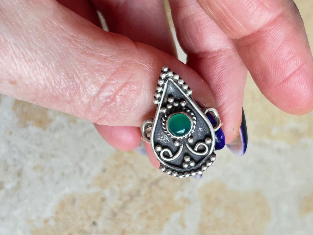 Vintage Indian Silberring green Stone (Grösse 54) (Gebraucht) in Laufen ...