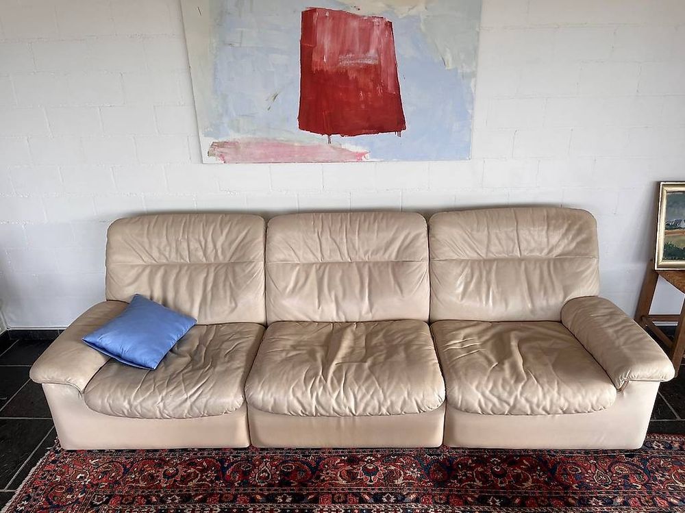 3er und 2er Ledersofa, beige, DeSede DS 66 | Kaufen auf Ricardo