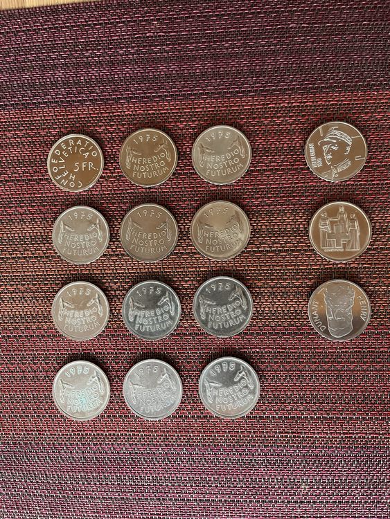 15 Gedenkmünzen 5 Franken Schweiz (Neu (gemäss Beschreibung)) in Mühleberg für CHF 75 – mit ...