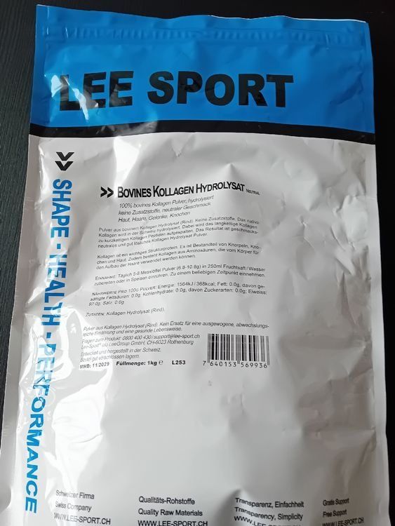 Bovines Kollagen Pulver Hydrosolat Lee Sport 780 Gramm (Gebraucht) in ...