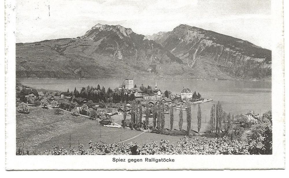 Alte Ansichtskarte Spiez gegen Ralligstöcke 1917 (Gebraucht) in Küttigen für CHF 1 – mit ...