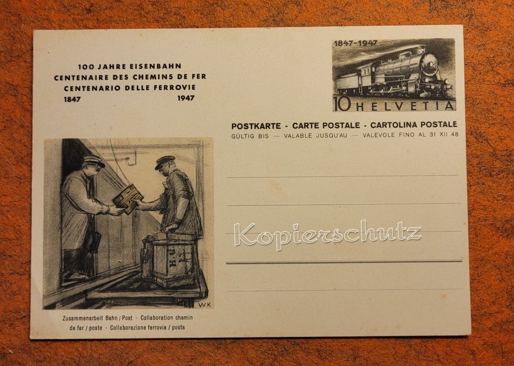 Historische Postkarte 100 Jahre Eisenbahn 1847- 1947 (Neu (gemäss Beschreibung)) in St Gallen ...