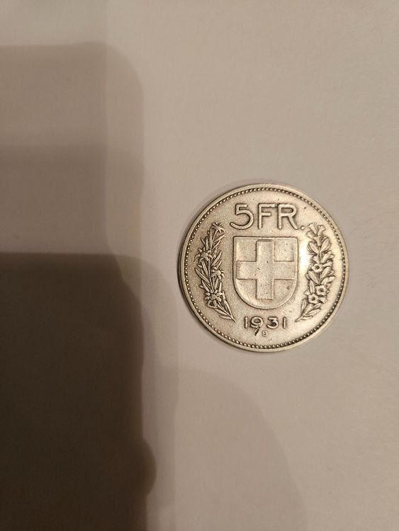 5 Franken 1931 Schweiz (Gebraucht) in Lutry für CHF 9 – mit Lieferung auf Ricardo kaufen