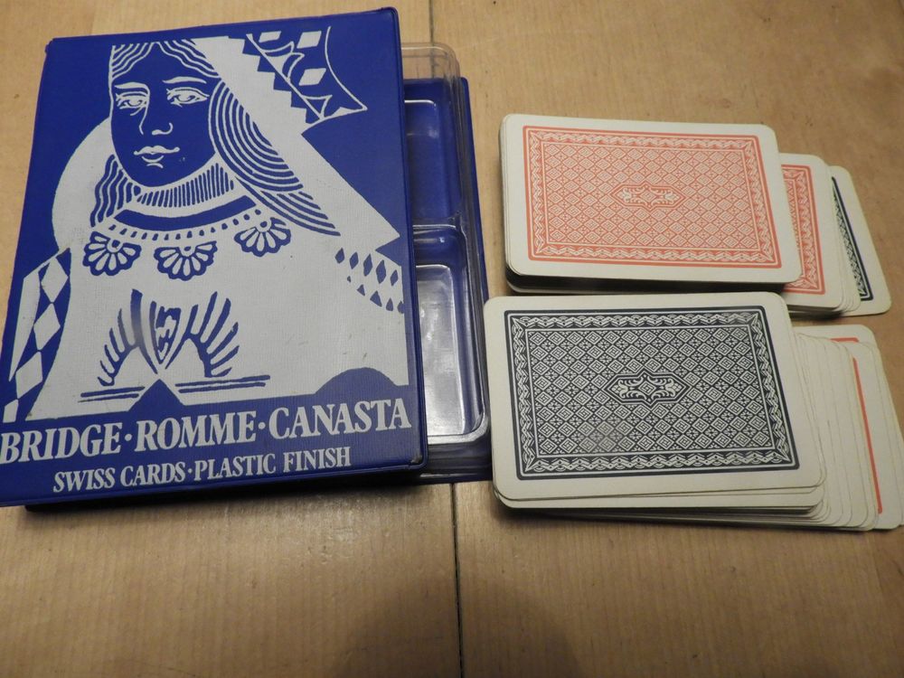 BRIDGE, ROMME, CANASTA 14,5X11X2,5 PLASTIK FINISH GUTE ZUSTA (Gebraucht ...