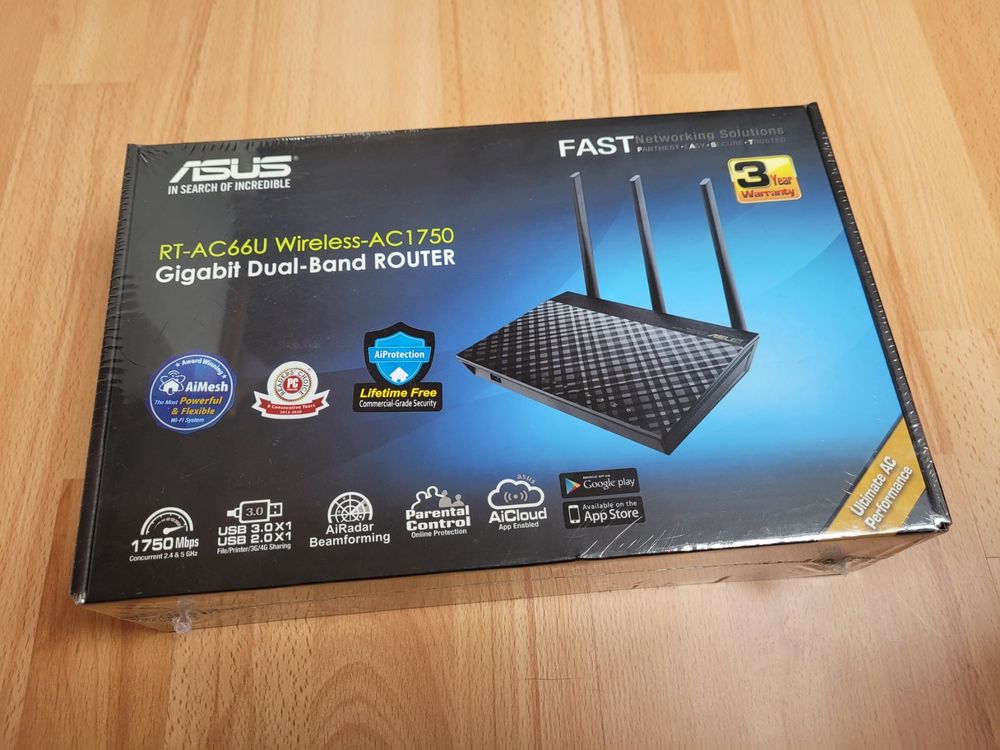 NOS - WLAN AC1750 Gigabit Router Asus RT-AC66U B1 v.B2 | Kaufen auf Ricardo