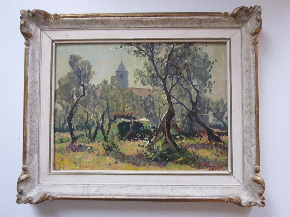 ANGELO MUCHETTI 1912 -1960 DORF UM LAGO DI GARDA Oel auf H. | Kaufen ...
