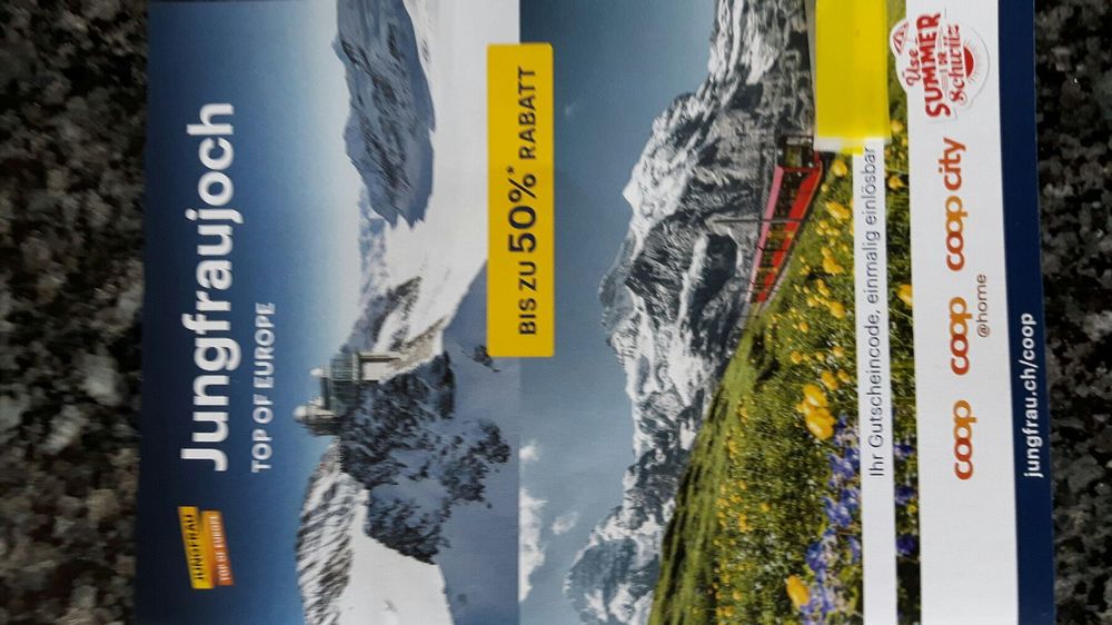 Coop Jungfraujoch Gutschein 50% Rabatt | Kaufen auf Ricardo