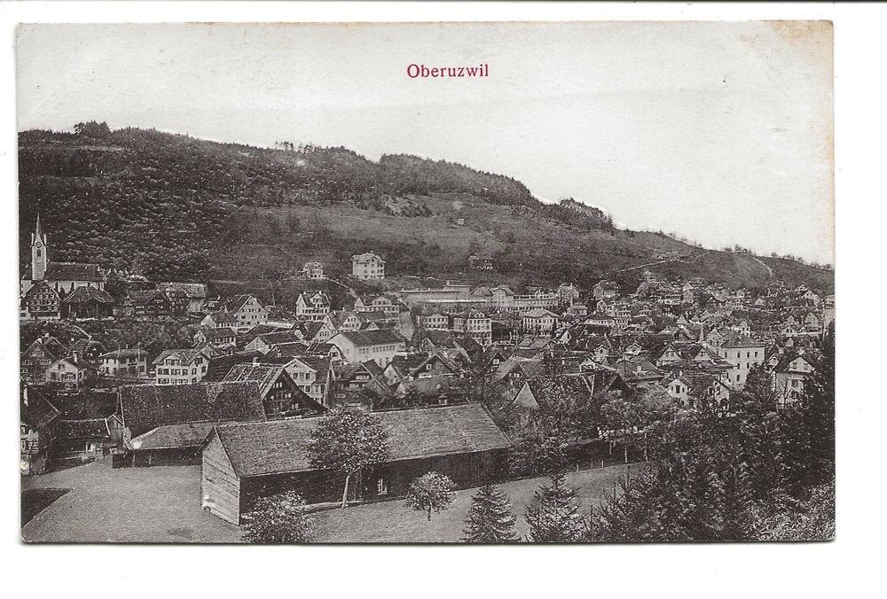 Oberuzwil (SG) Dorfpartie mit Kirche - 3 D Relief-AK - 1907 (Gebraucht) in Engelburg für CHF 8.9 ...