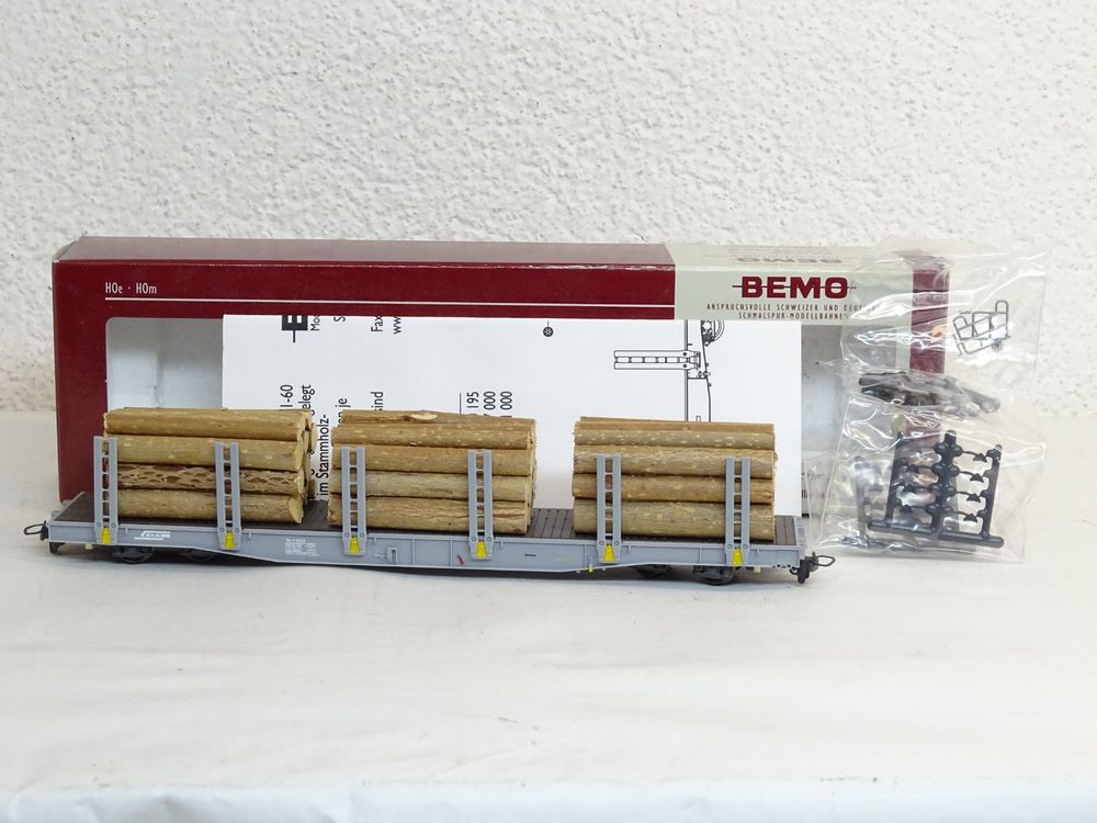 Bemo 2281 113 Rungenwagen mit Holz Sp-w8353, H0m, OVP / 2 | Kaufen auf Ricardo
